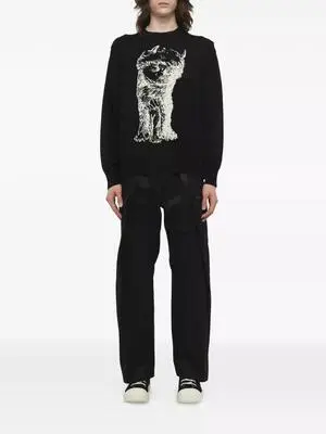 Sacai Where The Wild Things Are' Graphic-print Wool Sweatshirt - Black