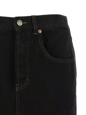 Saint Laurent Baggy Split-front Denim Pencil Skirt