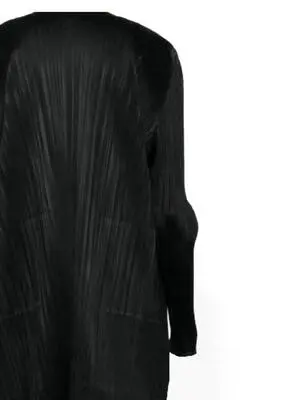 Issey Miyake Pleated Long-sleeve Coat