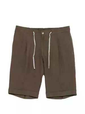 BARBA NAPOLI Drawstring-waist Pleated Shorts - Brown
