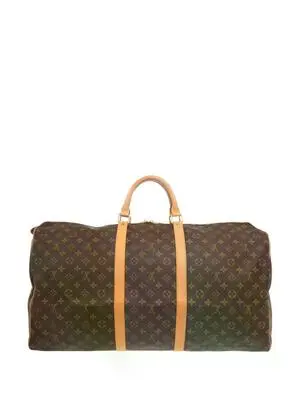 LOUIS VUITTON Monogram Keepall 60 Travel Bag - Brown