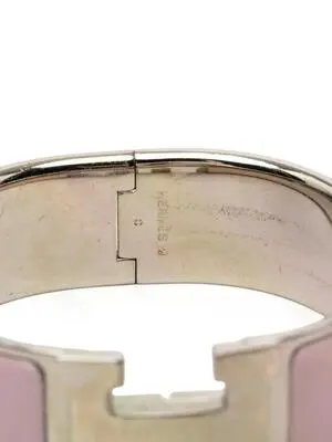 Hermès Wide Enamel H Bracelet Gm - Pink