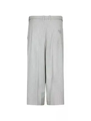 GAELLE PARIS Pinstripe Wide-leg Drawstring Shorts