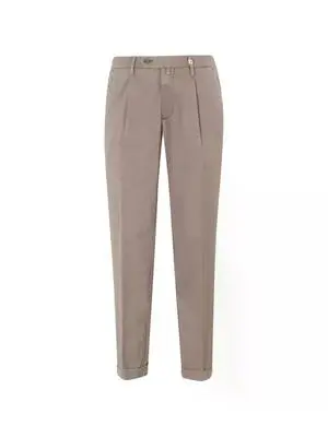 MYTHS Pleated Turn-up Trousers - Neutrals