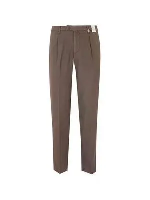 MYTHS Pleated-front Tailored Trousers - Brown