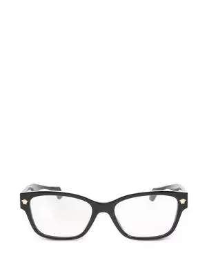 Versace Medusa Plaque Square Frame Glasses - Black