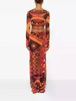 Emilio Pucci Vivara Print Tulle Crop Top
