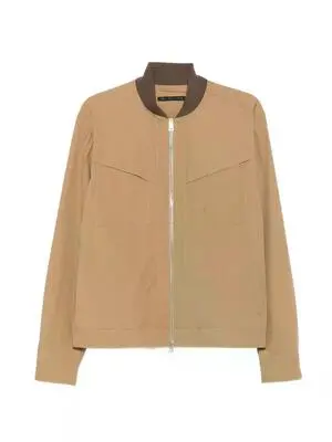 LOW BRAND Zip-up Chest-pocket Jacket - Brown