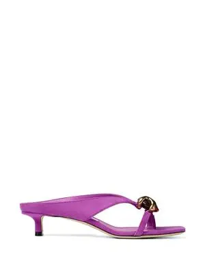 JIMMY CHOO Emeri Suede Heeled Mules With Resin Stone Embellishment - Purple