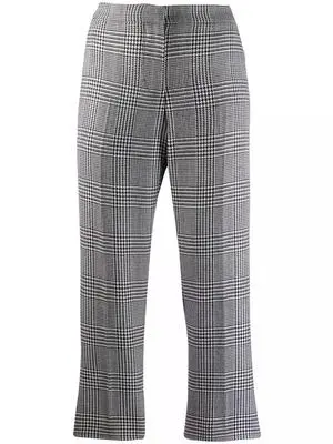 Alexander McQueen Cropped Prince Of Wales Check Trousers