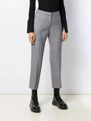 Alexander McQueen Cropped Prince Of Wales Check Trousers
