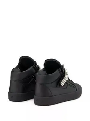 GIUSEPPE ZANOTTI Watch Detail Leather Sneakers