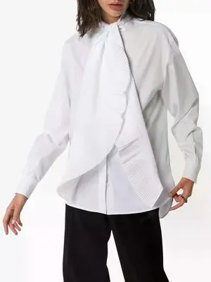 Givenchy Scarf-neck Poplin Blouse - White