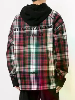 JUUN.J Checked Drawstring Hooded Sweatshirt - Multicolour