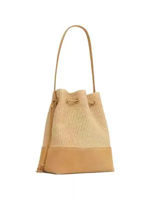 MANSUR GAVRIEL Drawstring Leather Bucket Bag - Neutrals