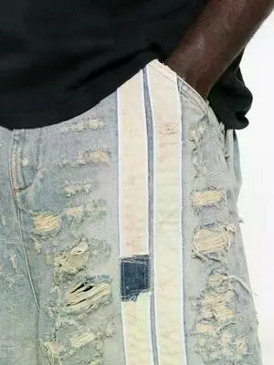 RIVINGTON ROI REBIS Distressed Panelled Jeans