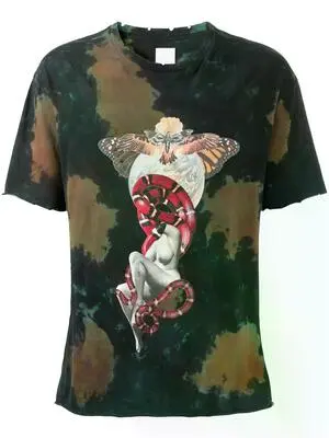 Alchemist Graphic-print Cloud-wash T-shirt - Green
