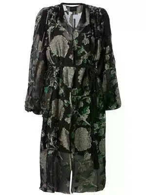 LANVIN Floral Sheer Midi Dress
