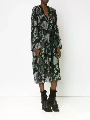 LANVIN Floral Sheer Midi Dress