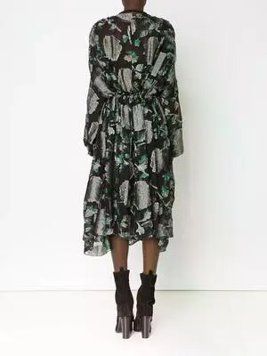 LANVIN Floral Sheer Midi Dress