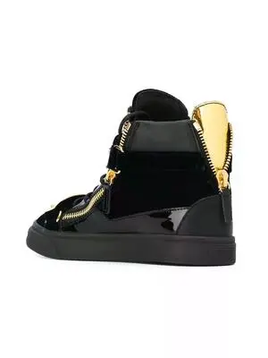 GIUSEPPE ZANOTTI Giuseppe Zanotti Zip Detail High-Top Velvet Trainers Blue