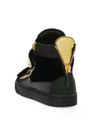 GIUSEPPE ZANOTTI Zip Detail High-top Velvet Trainers