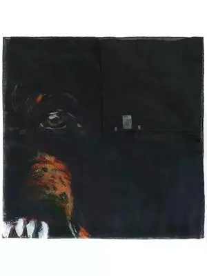 Givenchy Rottweiler Print Scarf - Black