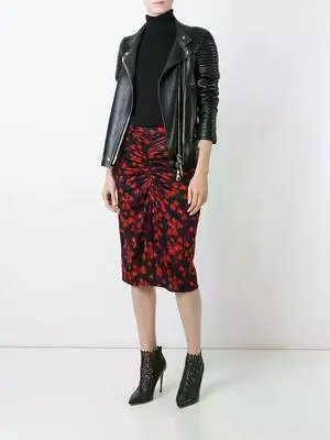 Givenchy Abstract Floral Print Pencil Skirt