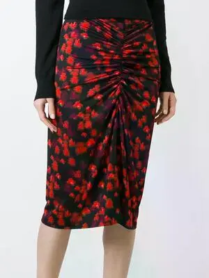Givenchy Abstract Floral Print Pencil Skirt