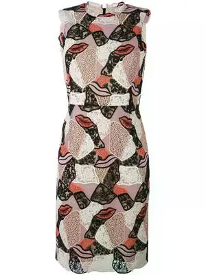 Emilio Pucci Embroidered Lips Sheath Dress