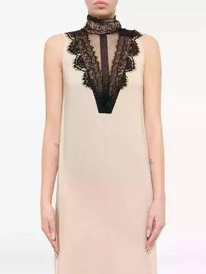LANVIN Lace Effect Maxi Dress - Neutrals