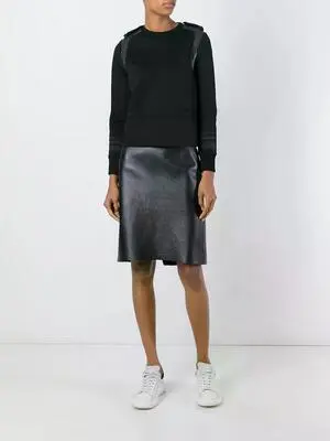 Neil Barrett Leather Detail Sweatshirt - Black