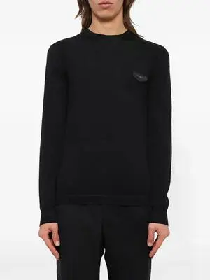 Givenchy Givenchy Logo Plaque Knitted Jumper Black