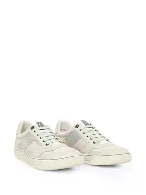 LANVIN Iridescent Panel Leather Sneakers - Grey