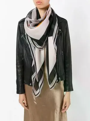 Givenchy Logo Flamingo Print Scarf - Black