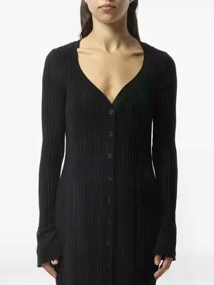 Givenchy Ribbed Wool Cardigan-coat - Black