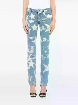 Givenchy Bleached Star Skinny Jeans - Blue