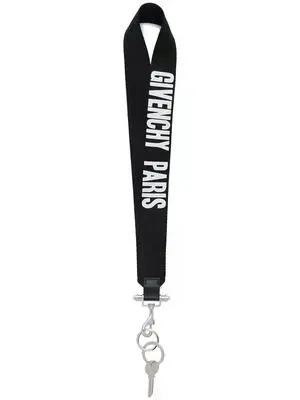 Givenchy Logo Print Lanyard With Keyring - Black