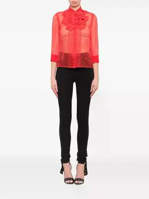 Givenchy Sheer Frill Fitted Shirt