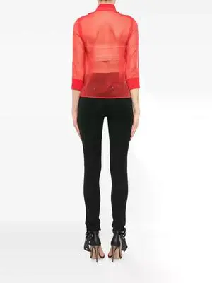 Givenchy Sheer Frill Fitted Shirt