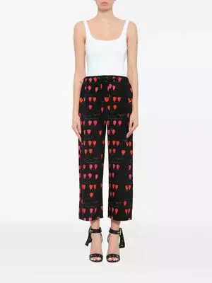 Alexander McQueen Silk Floral Print Cropped Trousers
