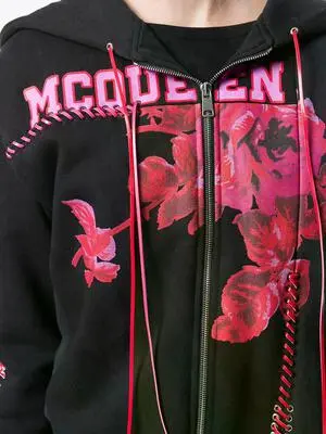 Alexander McQueen Floral Logo Hooded Sweatshirt