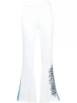 Off-white Printed Sports Pants For Women