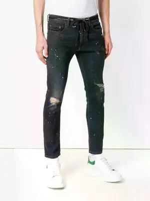 Off-White Paint Print Skinny Jeans