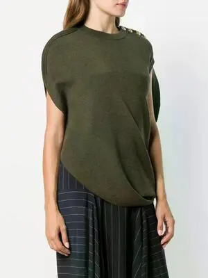 JW Anderson Asymmetrical Knitted Top With Embossed Buttons
