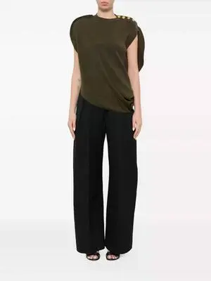JW Anderson Asymmetric Knitted Top With Gold-tone Buttons