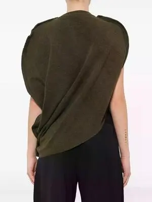JW Anderson Asymmetric Knitted Top With Gold-tone Buttons