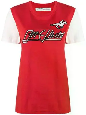 Off-White Embroidered Logo T-shirt - Red