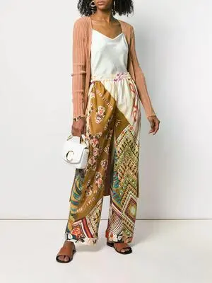 Chloé Printed Wide-leg Trousers - Brown
