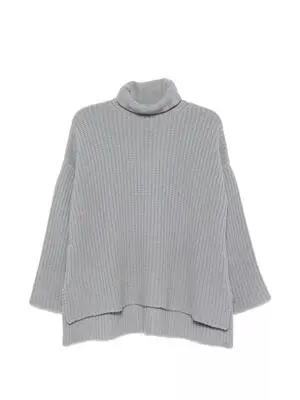 LA JULIE CASHMERE Ribbed Knit Roll-neck Sweater